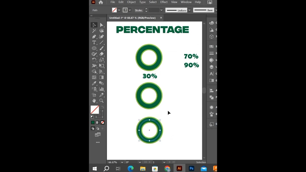 Percentage % Icon Design Process | #logomaker | #logotutorials | #shorts | #percentage | #process