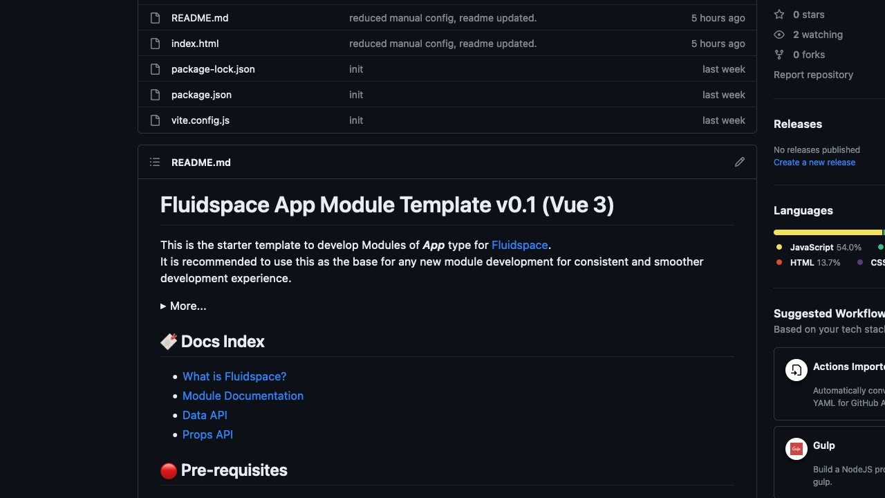 How to use Fluidspace app template | VueJS | GitHub