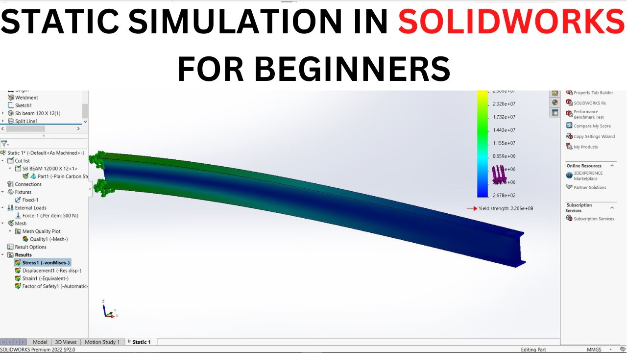 Static Simulation in Solidworks Beginner Friendly