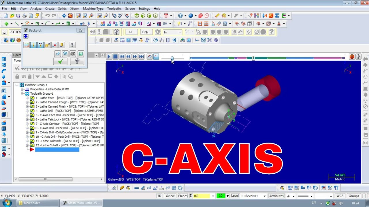 MASTERCAM X8 C AXIS PROGRAMMING | mastercam