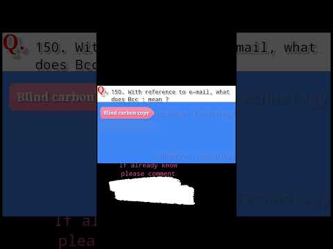 With reference to email what does BCC means ?