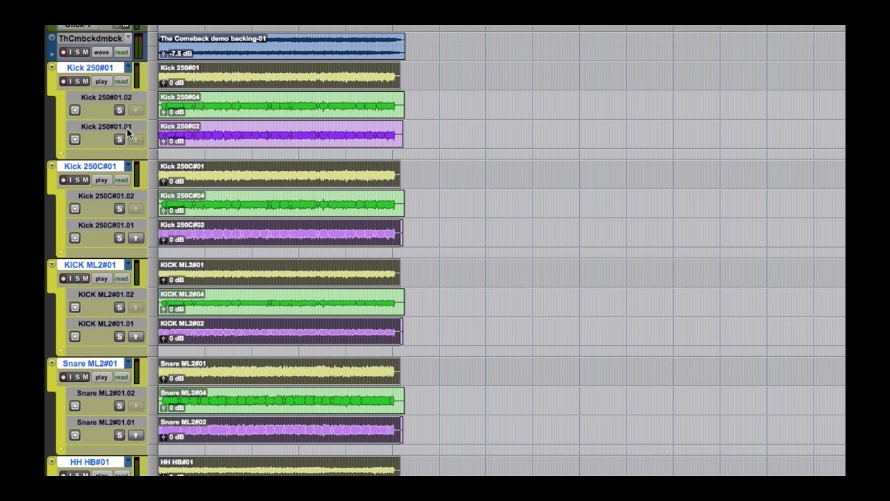 Playlist Edits in Pro Tools