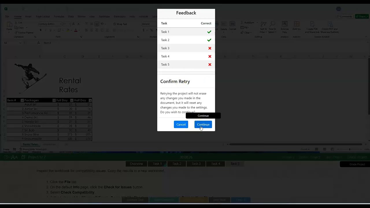 GMetrix Excel Practice Exam 1 Project 1