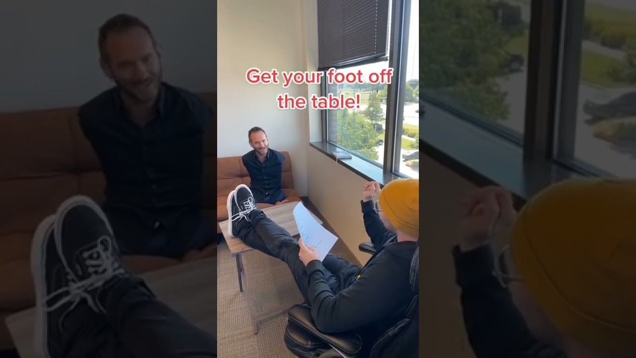 Have you heard of foot sanitizer? #nickvujicic #limblesspreacher #hope #christian #disability