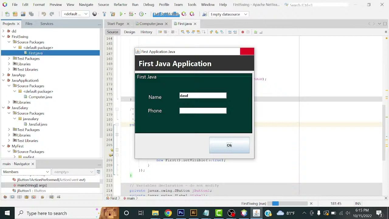 Java Swing Application Part Live Class Day 5