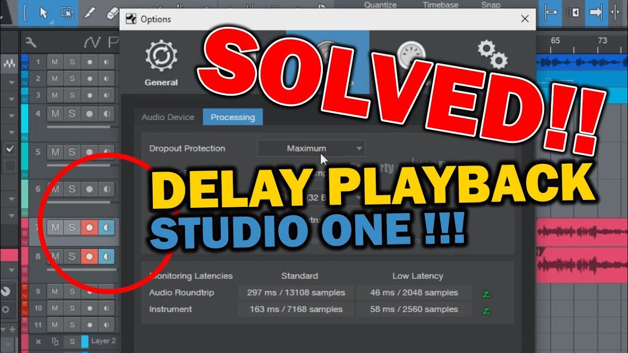Tutorial on Overcoming Realtime Playback Delay in Studio One