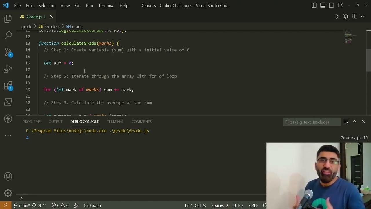 Coding Challenge #8 | JavaScript | Grades