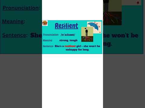 RESILIENT - Word of the Day #shorts #english #englishvocabulary #englishpronunciation #resilient
