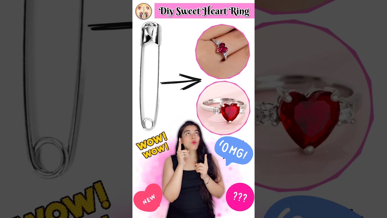 ❤️ Diy Sweet Heart Ring ❤️| Couples Ring from Safety Pin | Homemade craft ideas #kateyegirl #howto