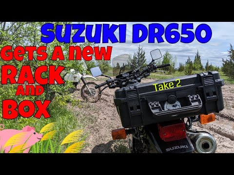 I install an inexpensive motorcycle rack and storage box on the DR650