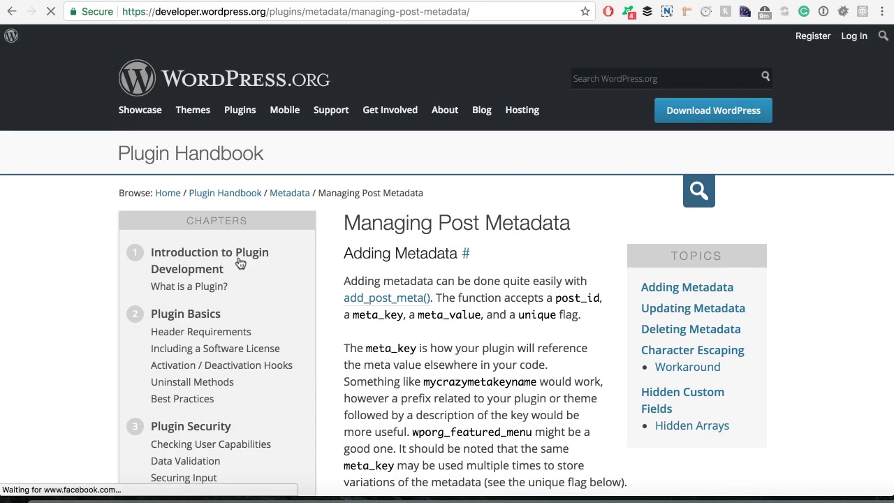 2.3. Become a WordPress Developer: Plugin Handbook