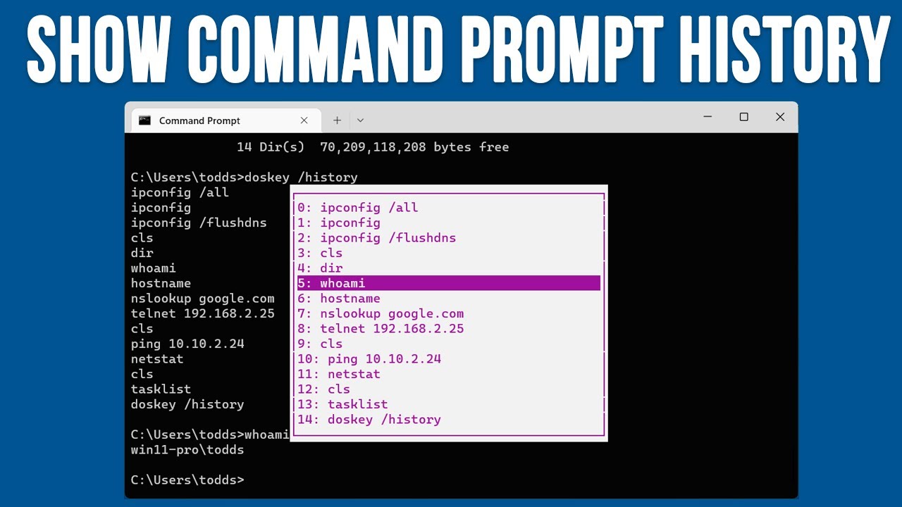 Two Ways to View Your Command Prompt Command History