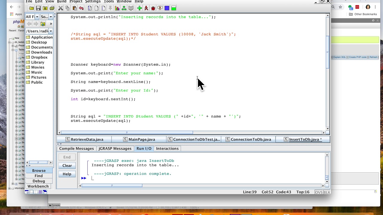 Java: Insert into the database