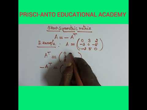 ##skew symmetric matrix######example#############