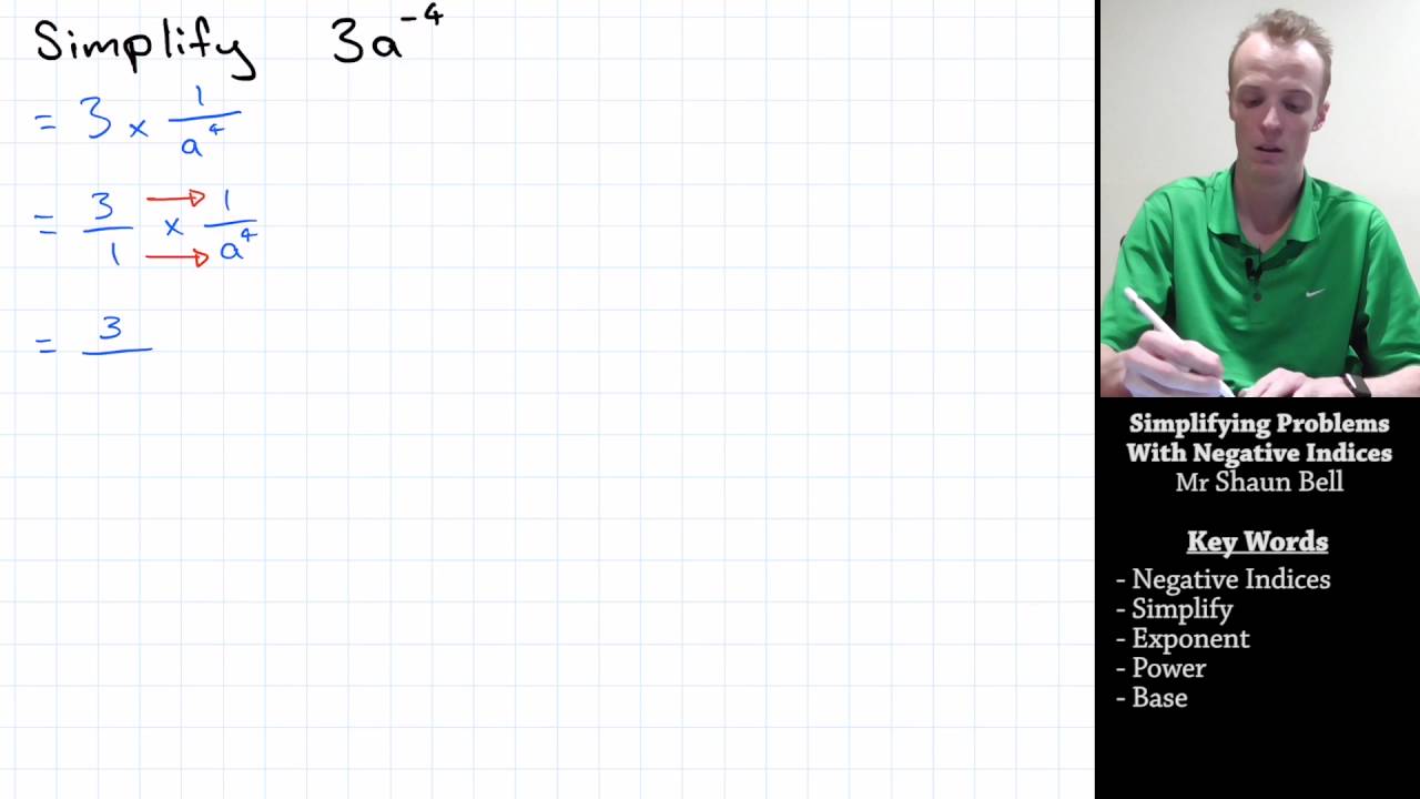 Index Laws: Simplifying Problems With Negative Indices