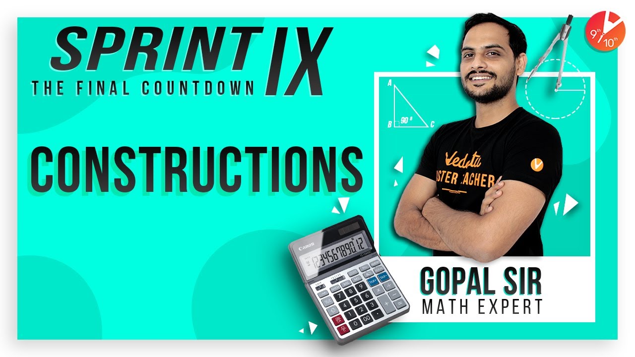 Constructions Class 9 Sprint IX | CBSE 2020 Maths Chapter 11 |  NCERT Solutions| Mathematics Vedantu