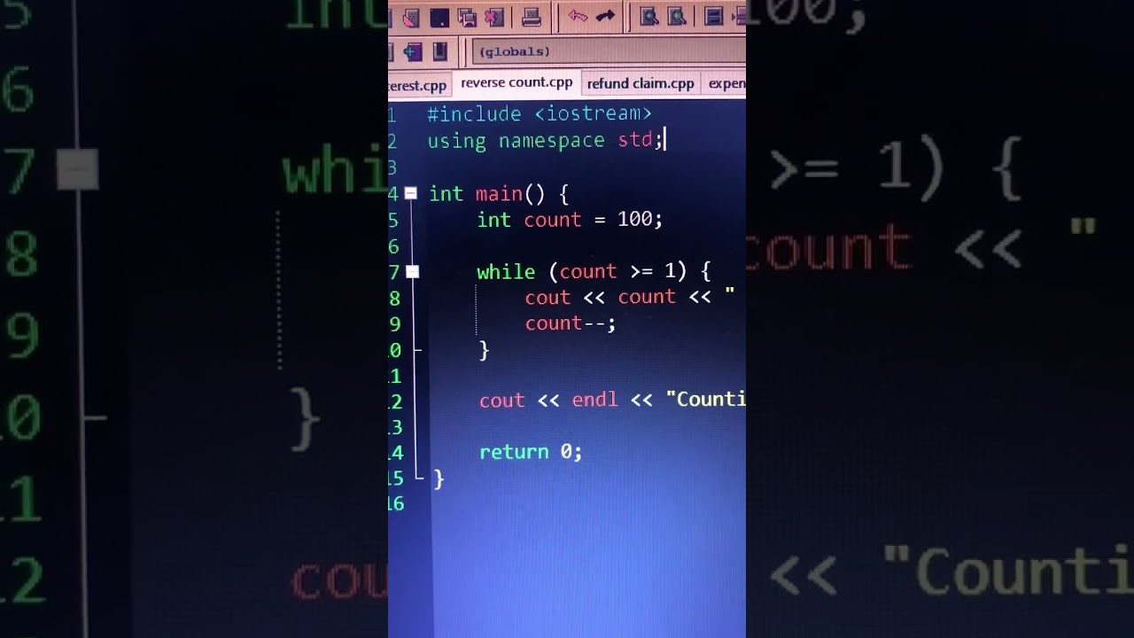 reverse count code c++ #codingninja #codemasters #coders #codinglife #codelife #coding #code #cpp