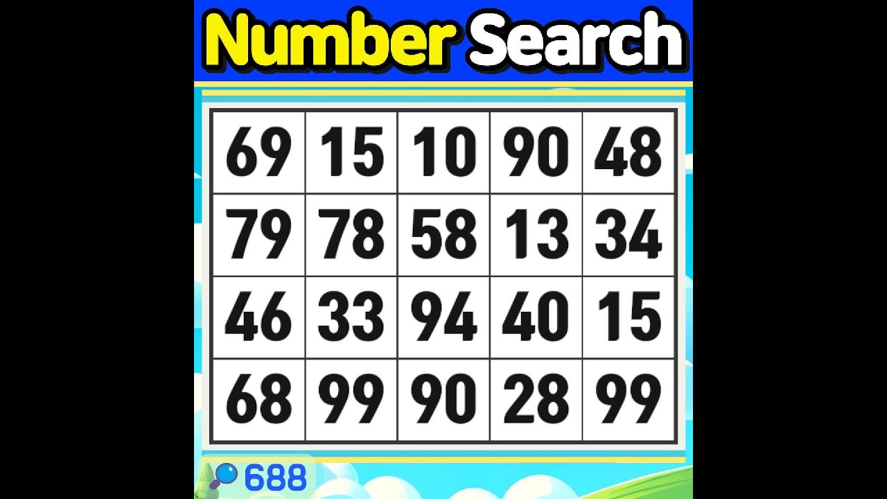 Number Search #688 I did my best today.【Match | brain game | puzzle 】