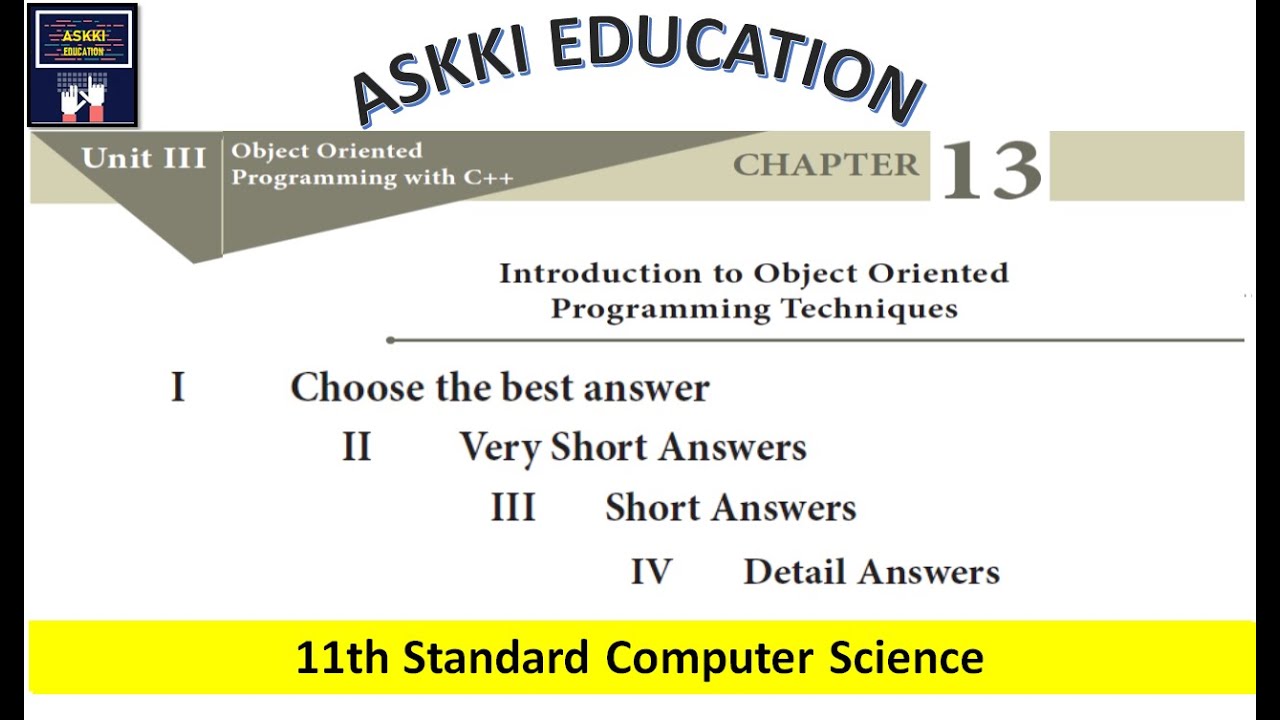 💥 11th Computer Science Chapter 13 Object Oriented Programming - Book Back Answers English Medium