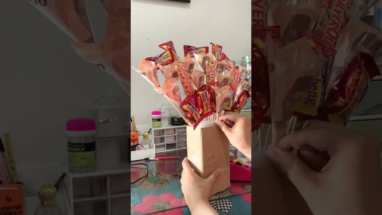 DIY tutorial Money + chocolate Bouquet gift idea for small business