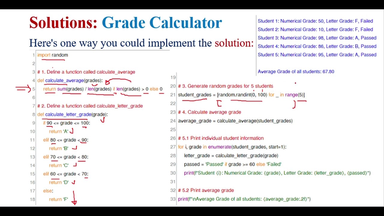 Python Exercise – Grade Calculator Program