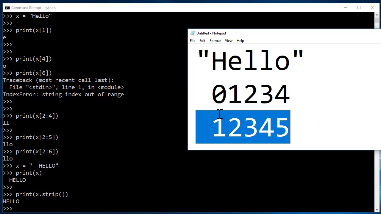 5. Python - Strings | sub-string