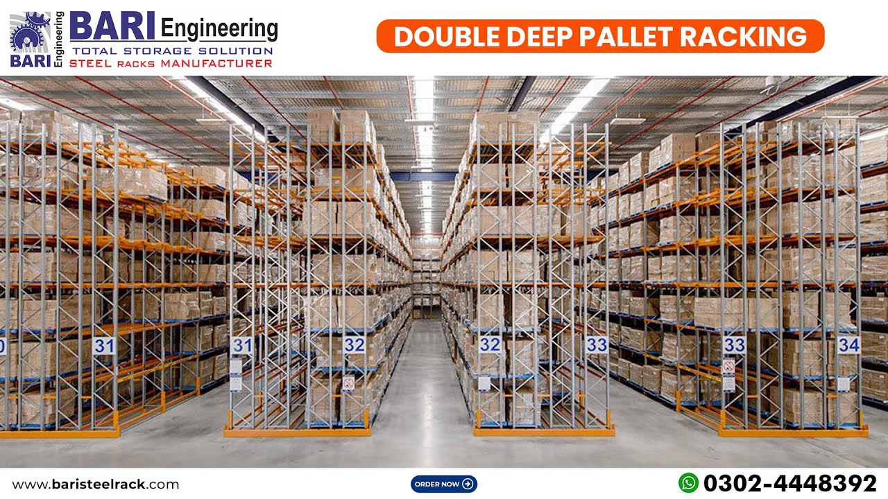 Double Deep Pallet Racking | Bari Engineering | 0302-4448392 | #palletrack #warehouserack #racks