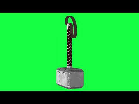 Thor's Hammer Mjolnir Green Screen Logo Loop Chroma Animation