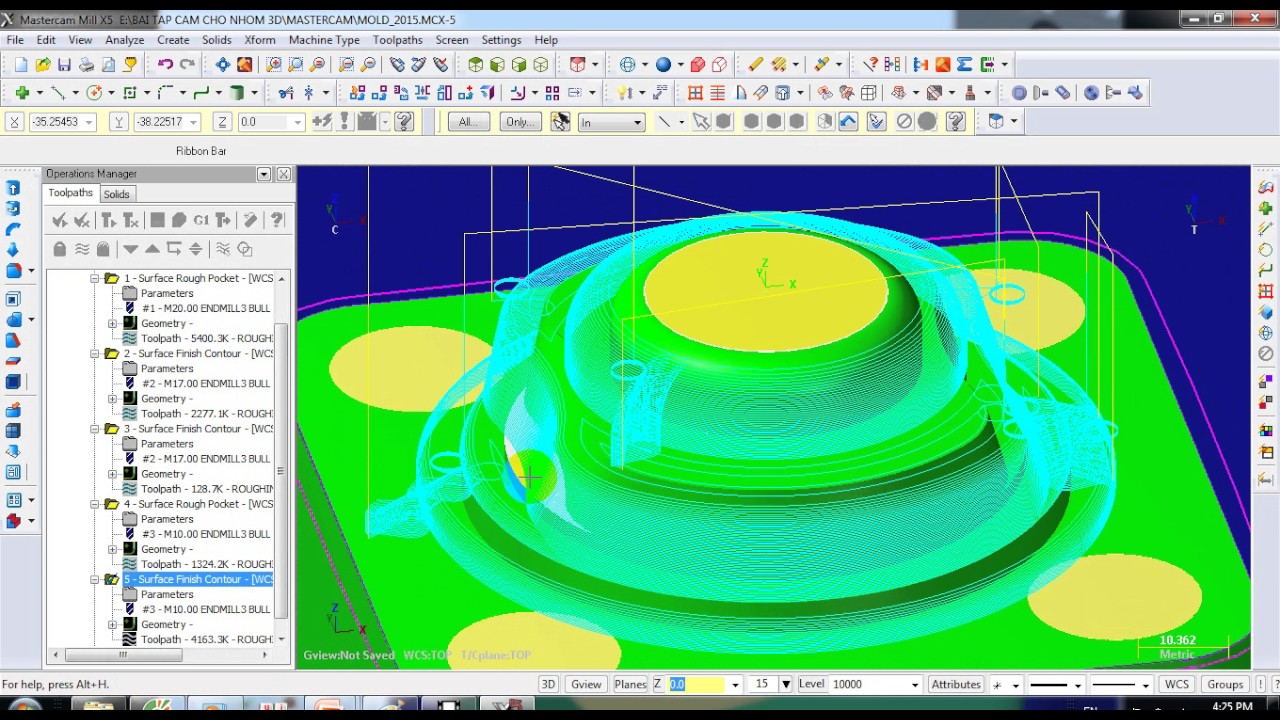 Mastercam tutorial training : step 5