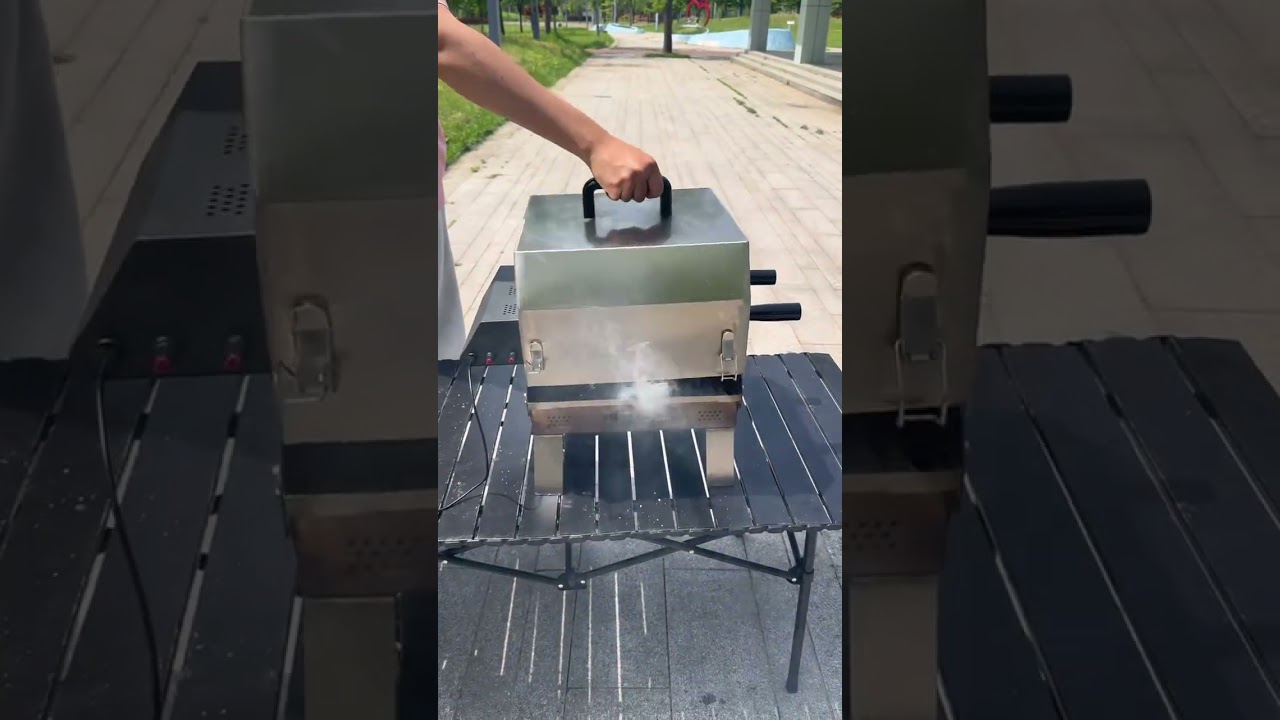 Double-row electric barbecue grill, just plug in a power bank to use. #bbq #EuropeBBQ #outdoorbbq
