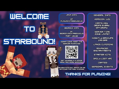 Starbound SMP (1.21.4/US) - The #1 Minecraft server's details, IP, vote link, and more