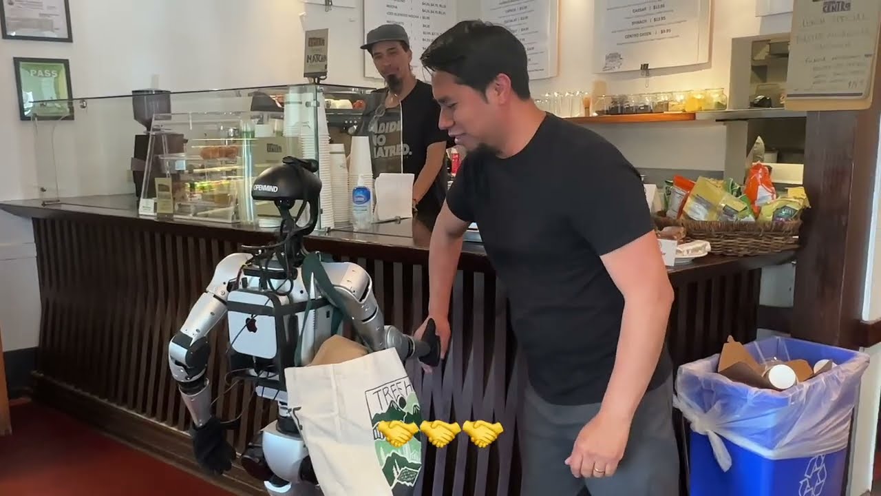 An ai-driven robot orders a salad | Coinbase + OpenMind
