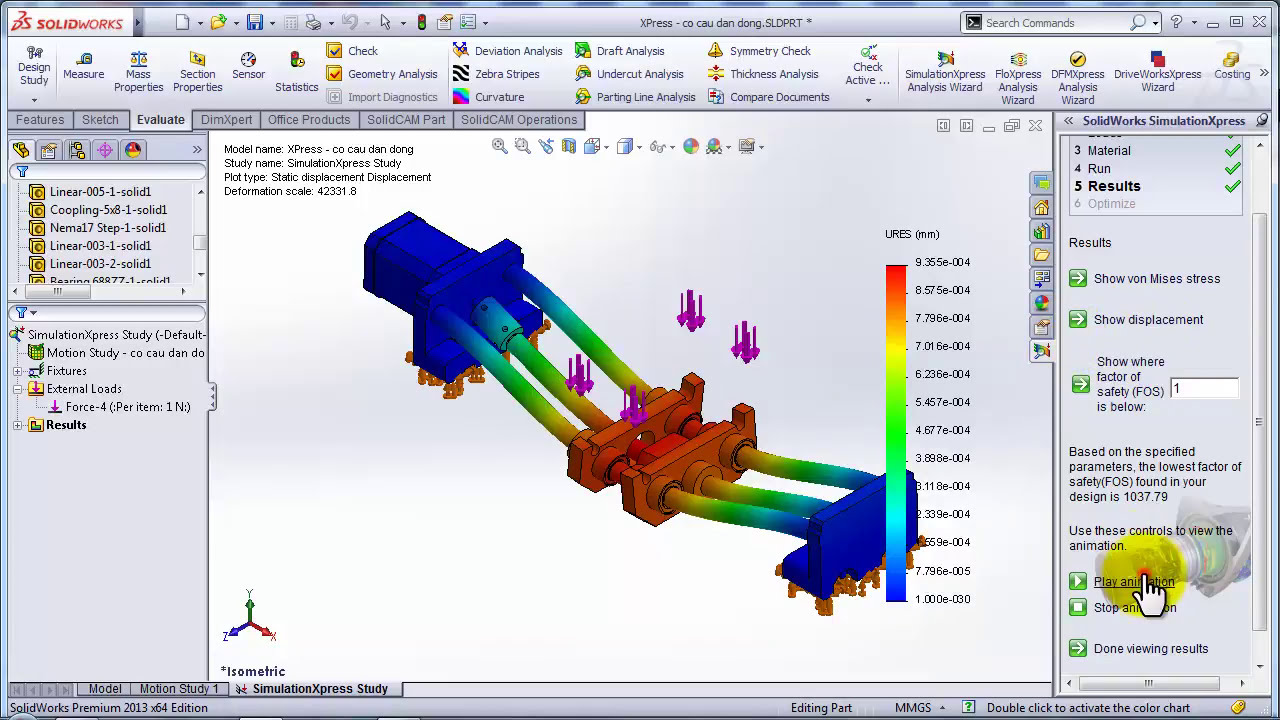 Solidworks Simulation XPress Analysis  Wizard