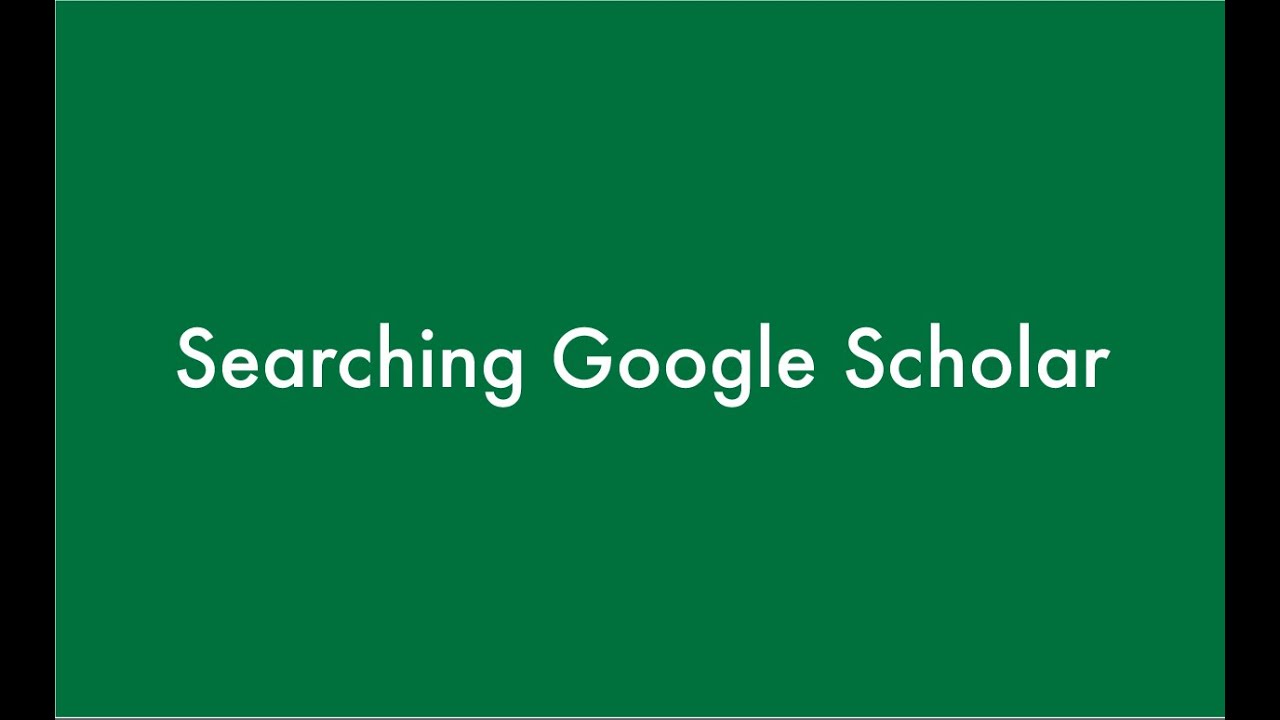 Searching Google Scholar