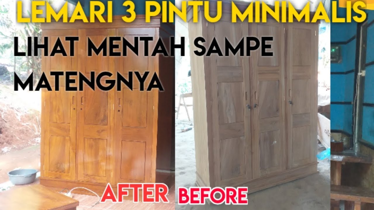 LEMARI PAKAIAN MINIMALIS 3 PINTU TERBARU UNTUK RUMAH MODERN No Pintu Geser