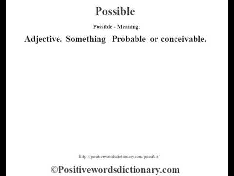 Possible definition | Possible meaning