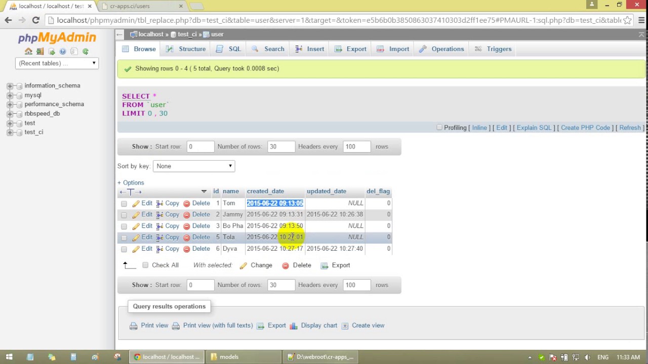 Codeigniter 3 Tutorial 4 - insert/update/delete/select with mysql table part 3/3