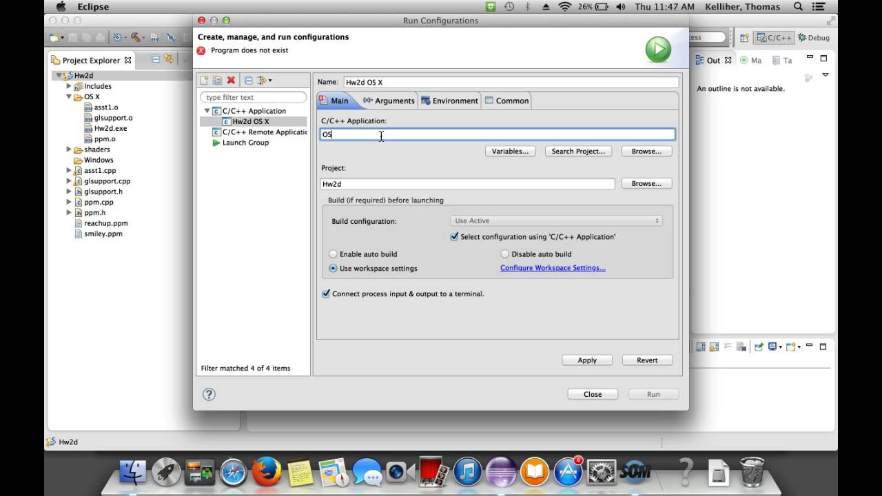 Managing Eclipse Run Configurations on a Mac