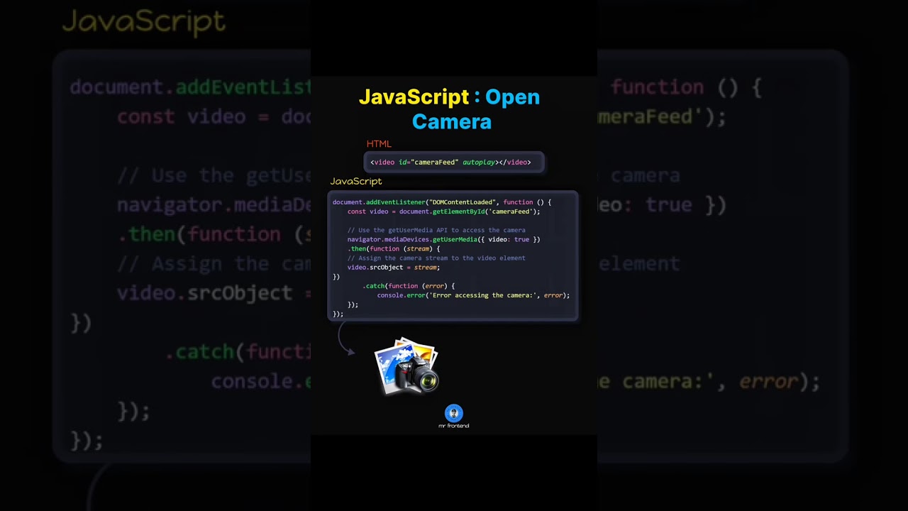 How To Open Camera Using JavaScript