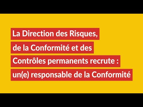 Recrutement d'un(e) responsable de la conformité