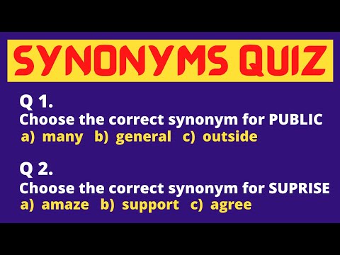 SYNONYMS QUIZ || WORDS SIMILAR IN MEANING || CHOOSE THE SIMILAR IN MEANING OF THE WORDS IN CAPITAL