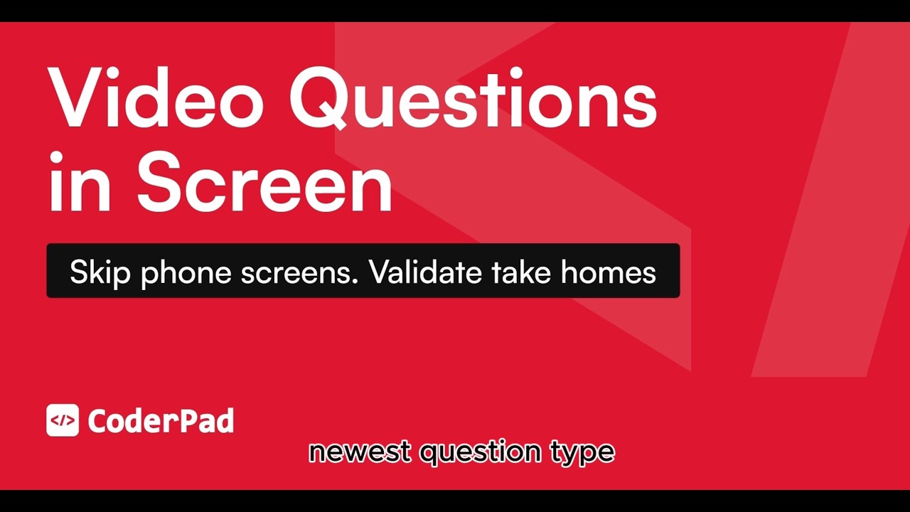 NEW! CoderPad Video Questions in Screen
