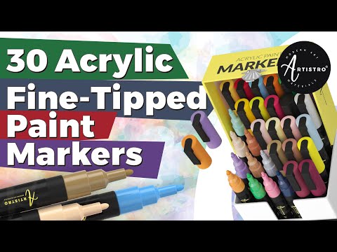 NEW Artistro Acrylic Paint Pens - Set Of 30 Fine-Tipped Acrylic Paint Pens