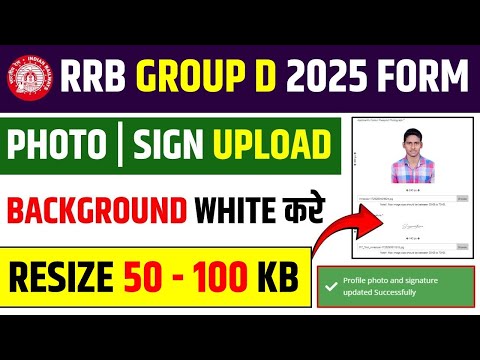 RRB Group D Photo/Signature Upload Kare|RRB Group D Photo Background White|Group D Photo Size Change