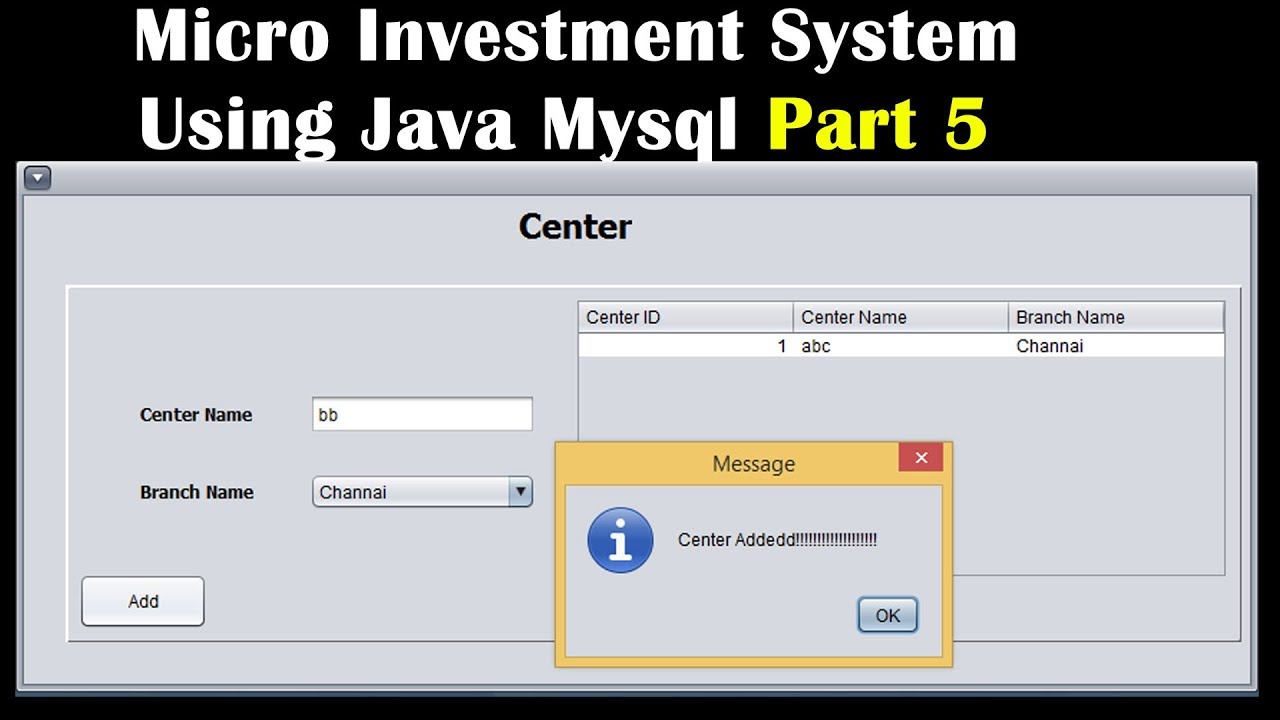 Micro Investment System Using Java Mysql Part 5