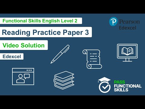 Pass Functional Skills - Edexcel Reading Practice Paper 3 (Level 2) Video Solution