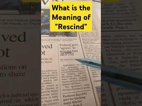 What is the meaning of Rescind? | English vocabulary for CSS/PMS/PCS/PPSC #exam #pms #css #english