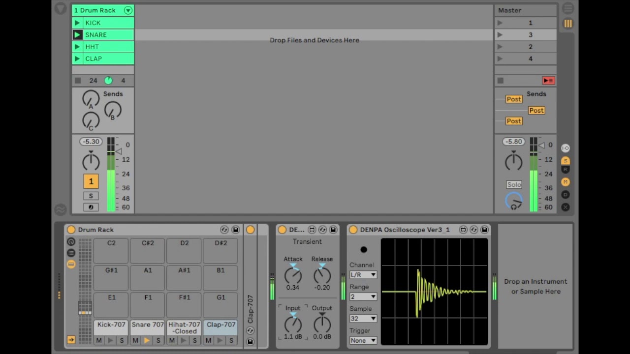 M4L Patch / Transient Shaper / Demo
