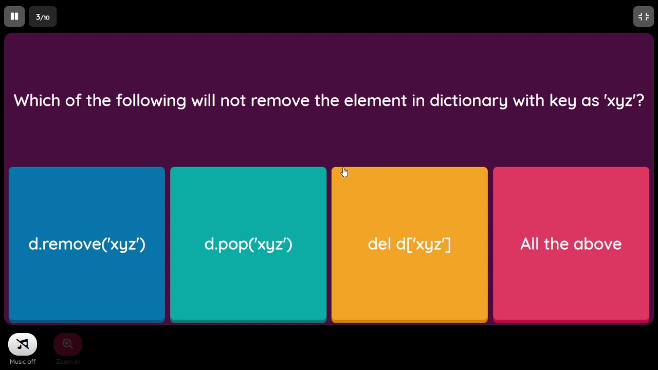 Python MCQs on Dictionary with answers explained|MCQs on Python Dictionary|Python MCQs for Placement