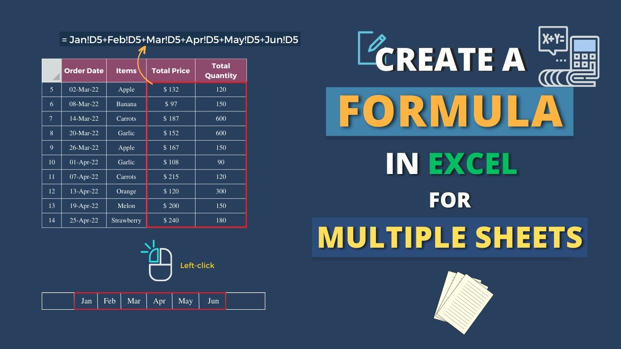 How to Create a Formula for Multiple Sheets